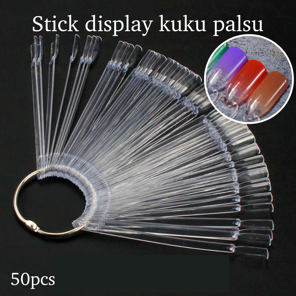 Jual Display Warna kuku palsu 50pcs Ring Oval Nail art tools display ...