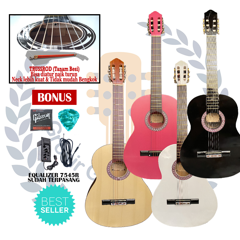 Jual Gitar Classic Nilon Tanam Besi Akustik Elektrik Free Packing kayu ...