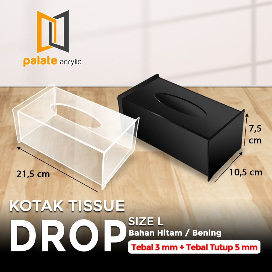 Jual AKRILIK KOTAK TISU / ACRYLIC TISSUE BOX / TEMPAT TISSUE L DROP 3MM ...