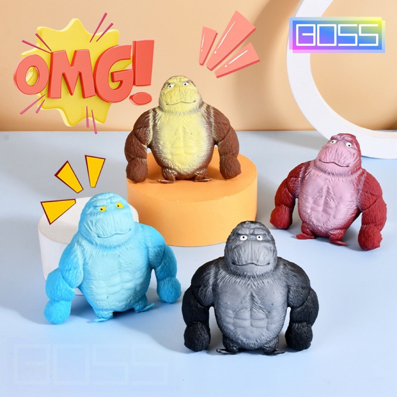 Jual BOSS- Mainan Squishy Viral Kingkong Mainan Pencet Aman Lentu ...