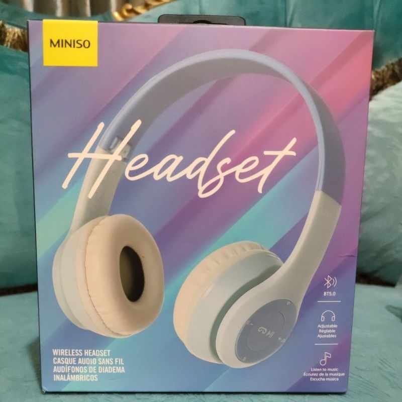 Jual MINISO WIRELESS HEADSET | WARNA BIRU | Shopee Indonesia