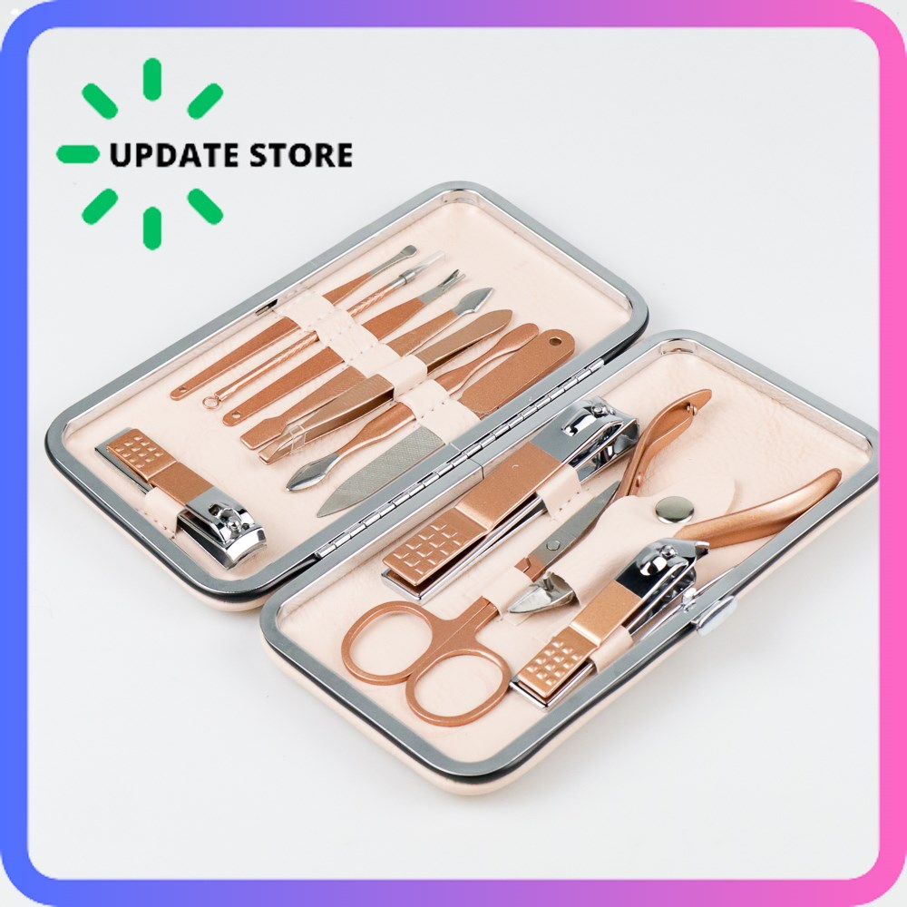 Jual Paket Gunting Kuku Nail Art Set Manicure Pedicure 12 PCS - Pink ...