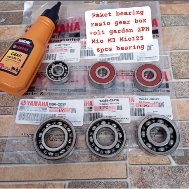 Jual PAKET BEARING BERING RASIO MIO M3 2PH MIO 125 SET 6PCS +OLI GARDAN ...
