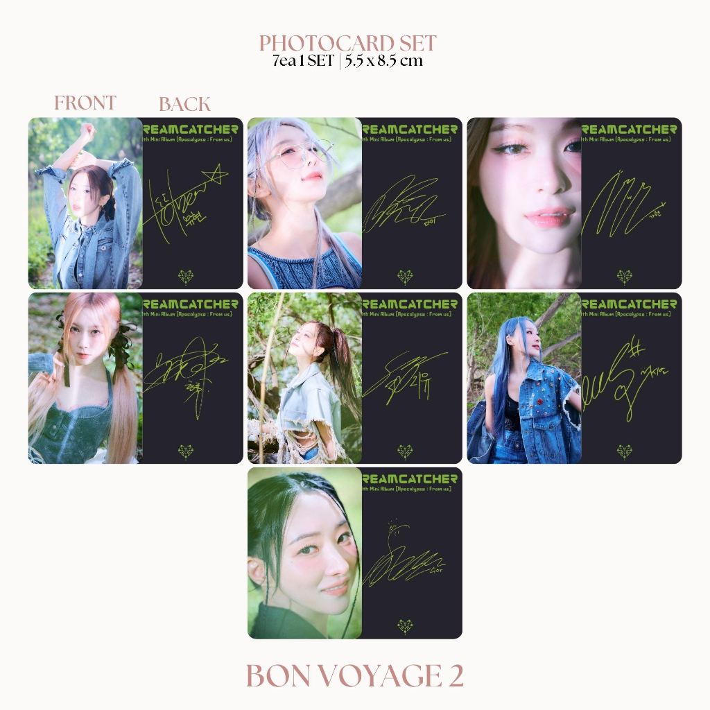 Jual PHOTOCARD DREAMCATCHER BON VOYAGE 2SISI (ISI 8 PCS + LAMINASI 2 SISI) TANDA TANGAN TTD KPOP ...