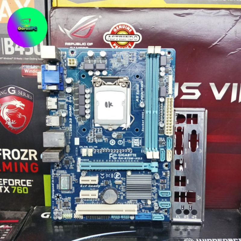 Jual Motherboard B75 Gigabyte GA-B75M-HD3 Socket LGA 1155 DDr3 | Shopee Indonesia