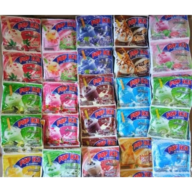 Jual pop ice minuman beraneka rasa..1renceng isi 10sachet!!! | Shopee ...