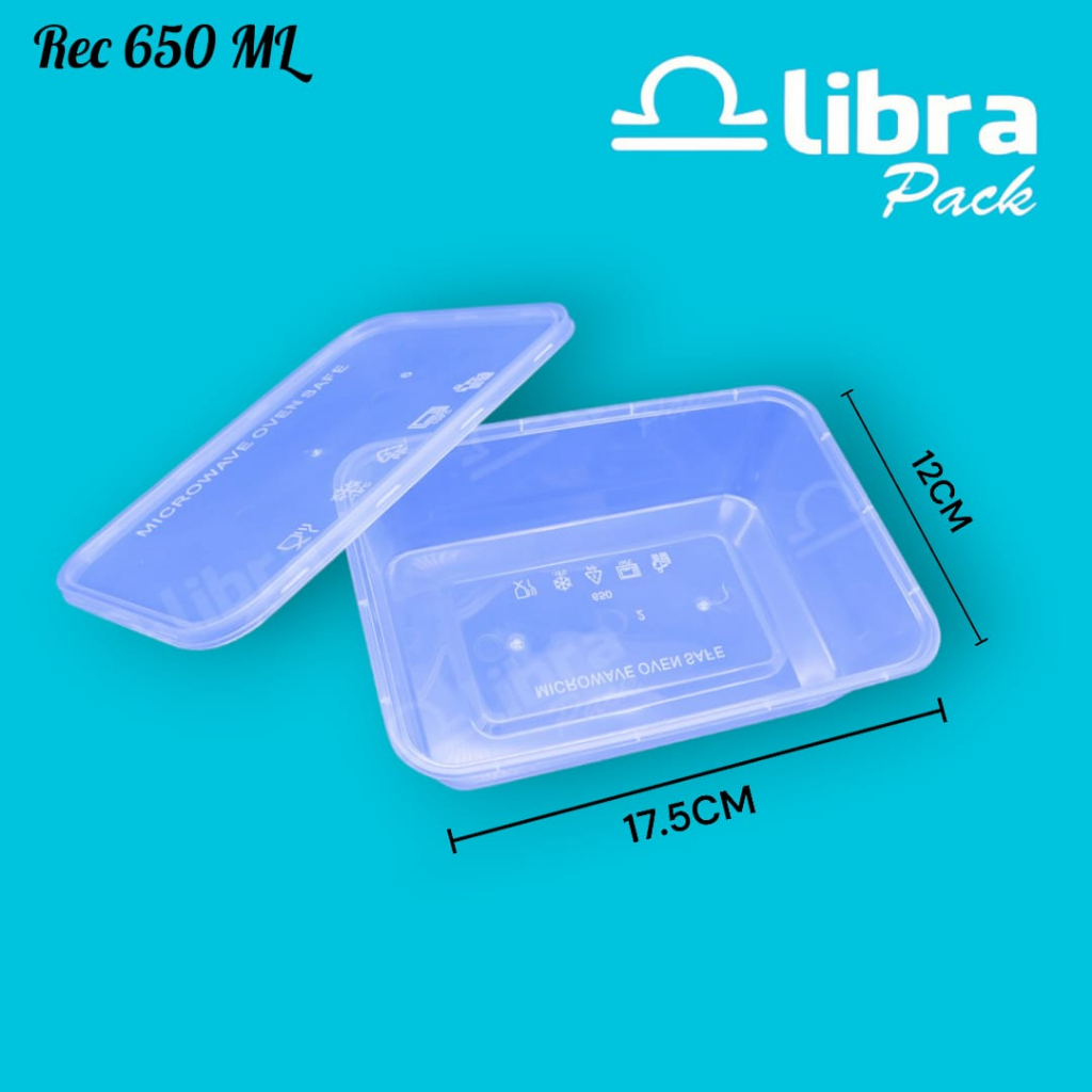 Jual Thinwall Rectangle Kotak Makan Tempat Makan 650 Ml Libra 1 Pak
