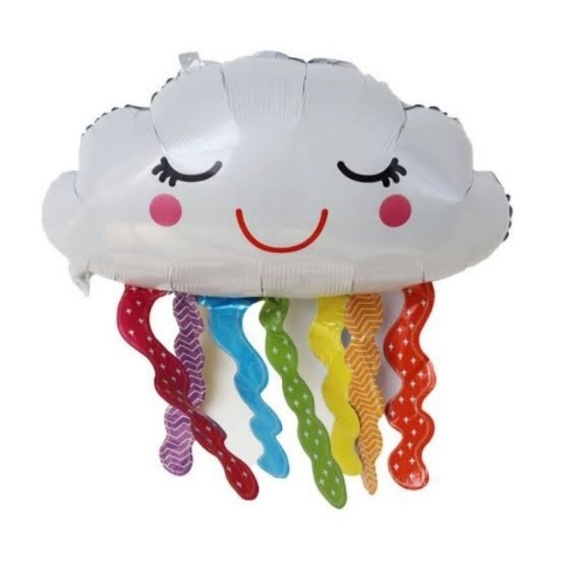 Jual BALON FOIL AWAN PUTIH + RUMBAI WARNA BESAR | Shopee Indonesia
