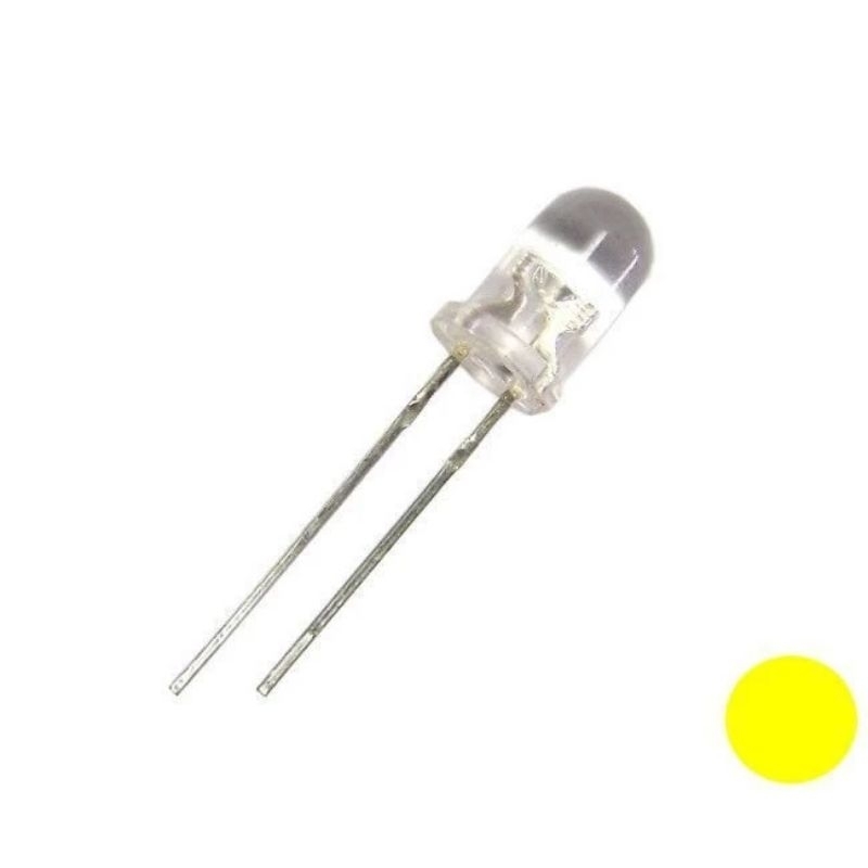 Jual LED 5mm putih nyala Kuning 2 pin / 2 kaki | Shopee Indonesia
