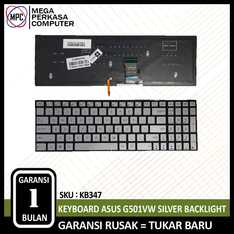 Jual Keyboard Asus ROG G501 G501J G501JW G501V G501VW Silver Backlight | Shopee Indonesia