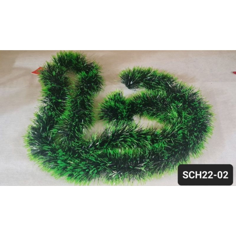 Jual Slinger Natal Hijau Rumbai Kawat Besar Diameter 9 cm | Shopee ...