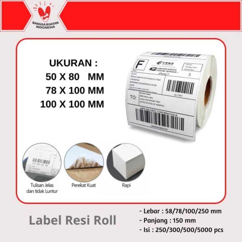 Jual LABEL STRIKER TERMAL UKURAN 50 x 80 x 500 pcs | Shopee Indonesia