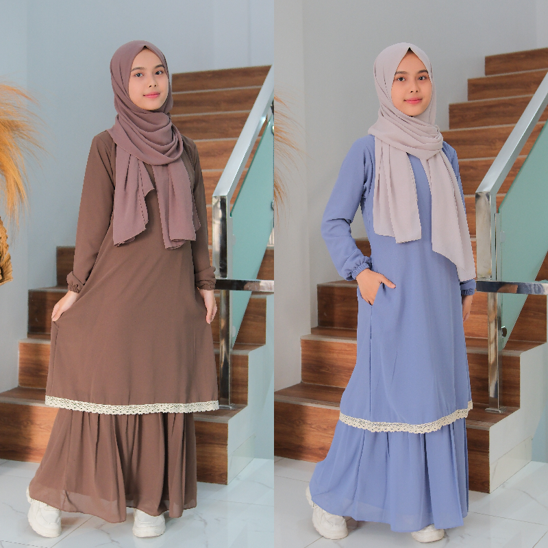 Jual Gamis Anak Perempuan Malaysia Hlilyah Rempel Plus Renda Muslimah ...