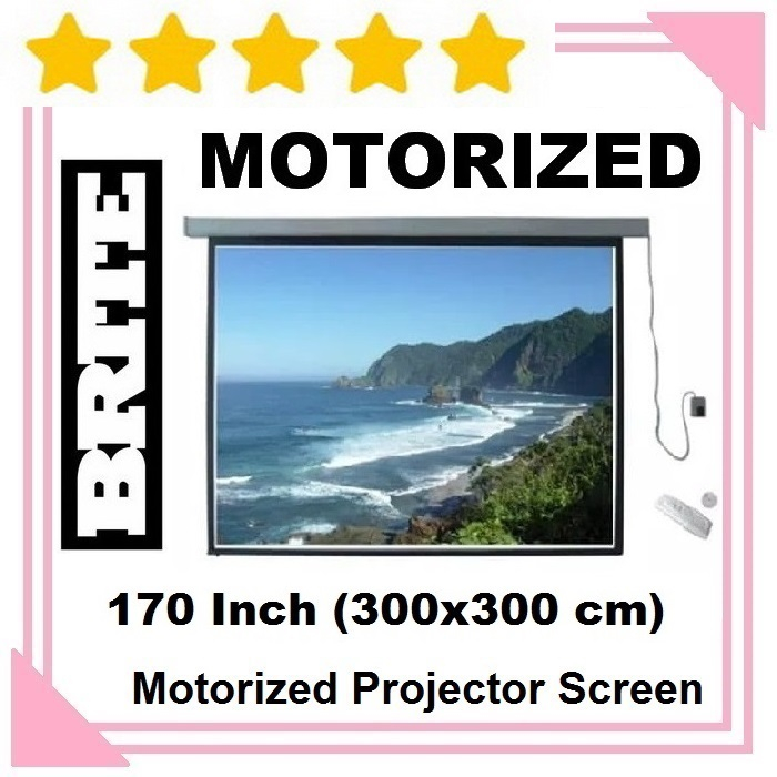 Jual Brite Motorized Wallscreen Projector 170 Inch Layar Dinding ...