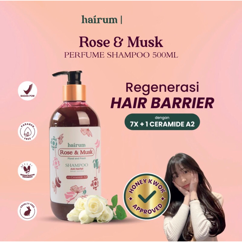 Jual Hairum Rose & Musk Shampoo Parfum/Perfume With Ekstrak Ceramide ...