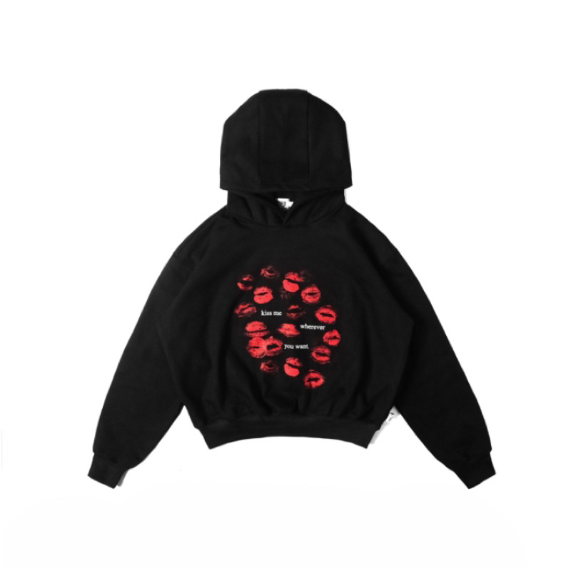 Jual TELEPATI.CHE - HOODIE KISS ME BLACK | Shopee Indonesia