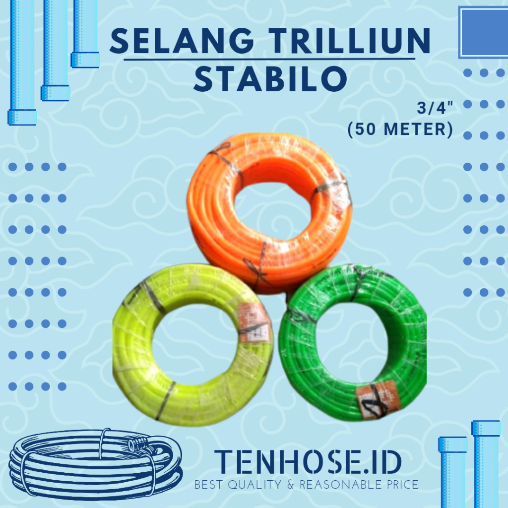 Jual Selang Air Elastis Trilliun Stabilo 3/4" 50 Meter ( Harga Per 50 Meter ) Selang Air Merk ...