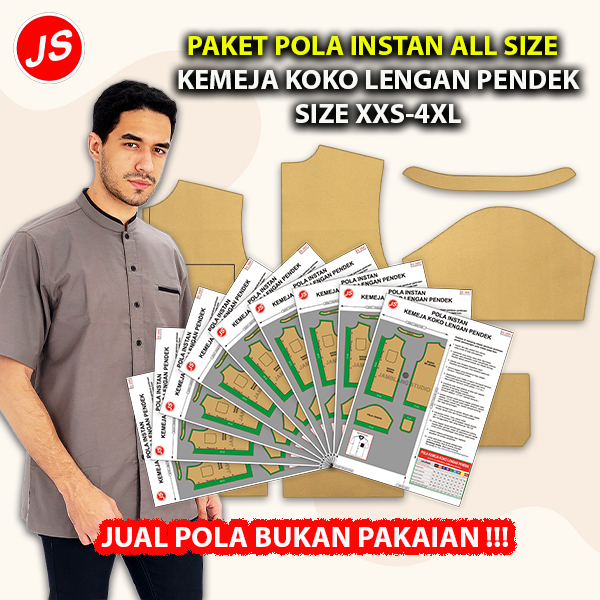Jual Paket Pola Instan All Size Kemeja Koko Lengan Pendek | Pola Semua Ukuran XXS-4XL | Shopee ...