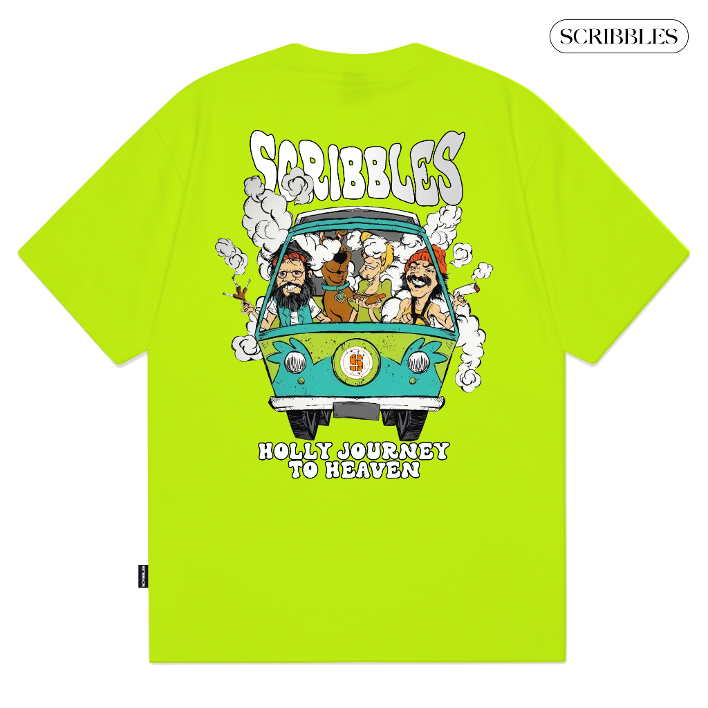 Jual Scribbles Kaos Pria & Wanita Lengan Pendek T-shirt Regular Fit Journey Hijau Stabilo ...