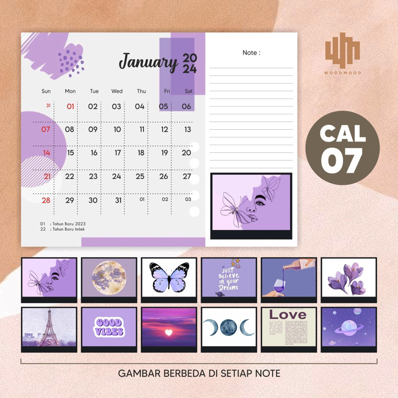 Jual (READY TGL 10 OKT) Kalender Duduk 2024/ Kalender Aesthetic ...