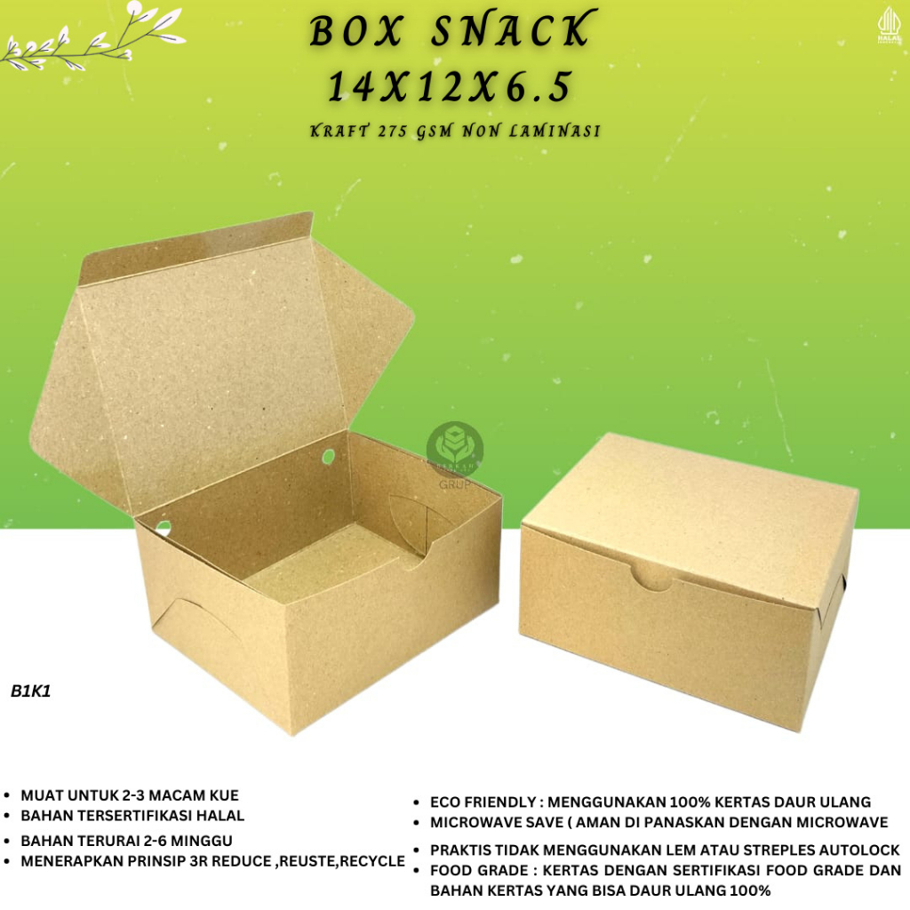 Jual Box Snack Dus Kue Snack Box 14x12 (B1K1-14X12X6.5 Cm) | Shopee ...