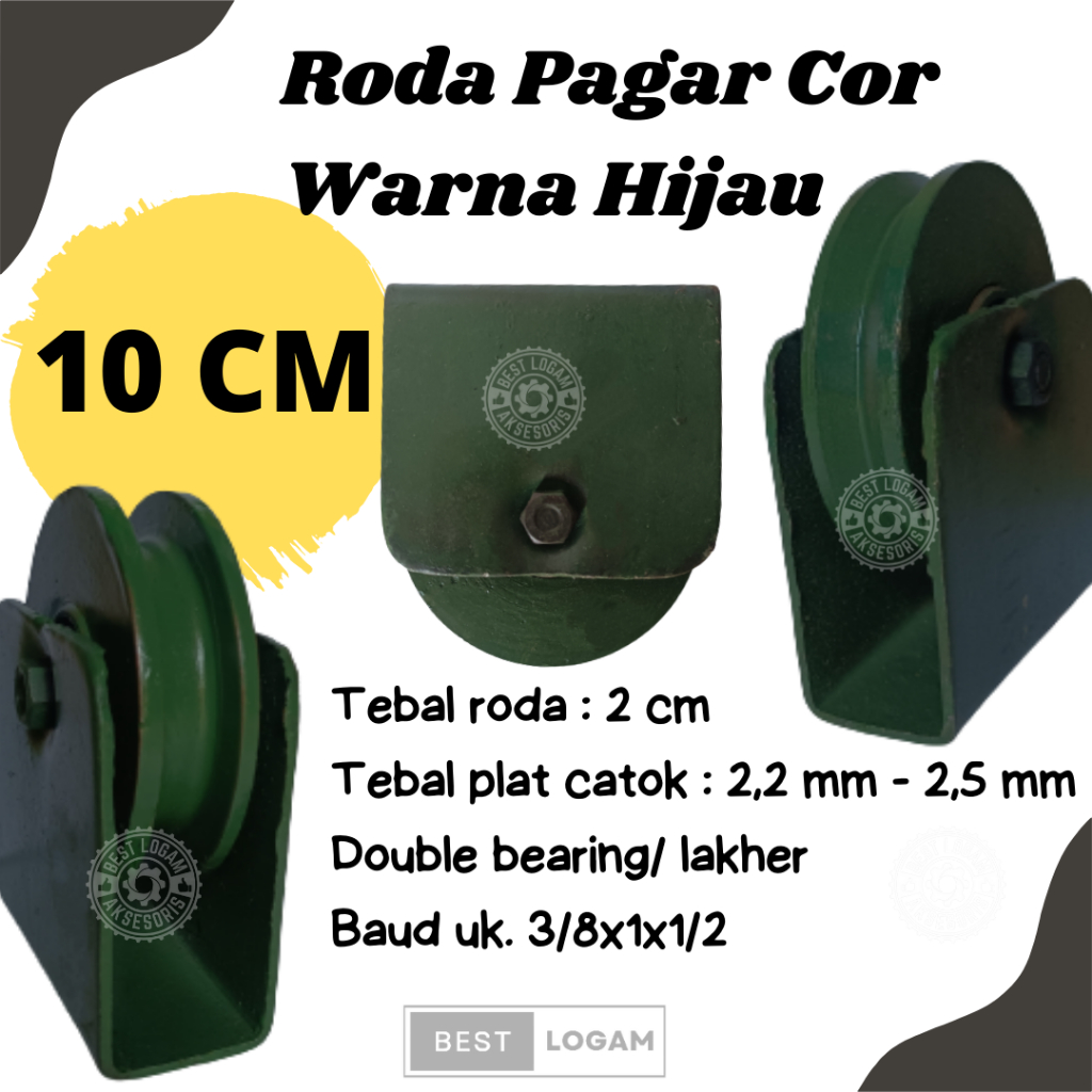Jual Roda Pagar Besi Cor Ukuran 10 cm Warna Hijau Bentuk Bulat & Siku ...