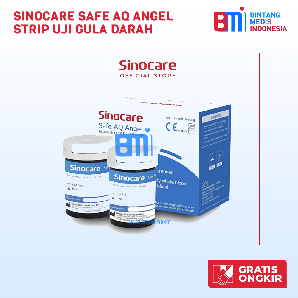 Jual Sinocare Safe AQ Angel Strip Uji Gula Darah (50 Strip) | Shopee ...
