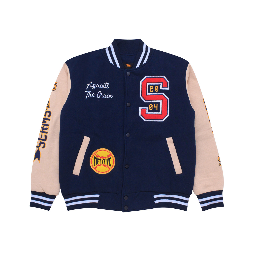 Jual Screamous Jacket Varsity BASEJAMS NAVY MOONSTRUCK | Shopee Indonesia