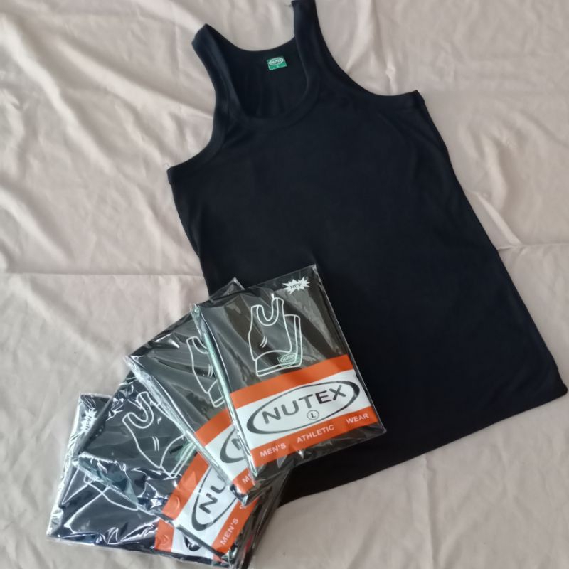 Jual 3 pcs|6 pcs| 12 pcs| KAOS NUTEX/NUGROS HITAM SINGLET DEWASA ...