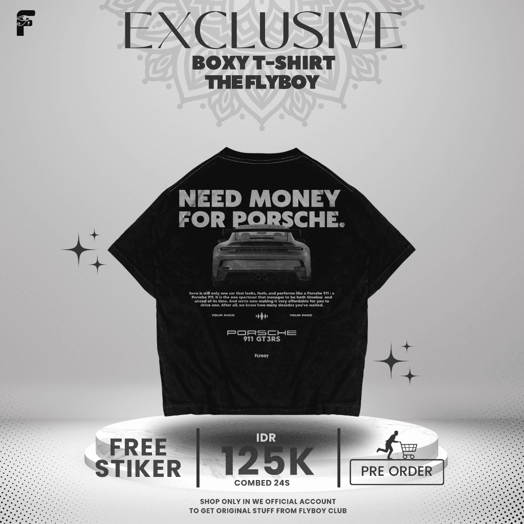 Jual BOXY T-Shirt - Need Money For Porsche - BLACK | Shopee Indonesia