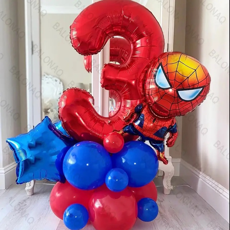 Jual PAKET BALON STAND SPIDERMAN ANGKA MERAH | Shopee Indonesia