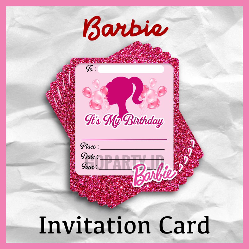 Jual BARBIE KARTU UNDANGAN INVITATION CARD ULANG TAHUN BIRTHDAY ...