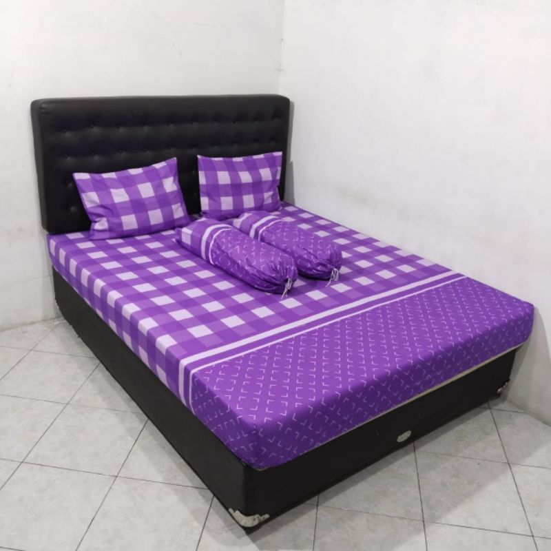 Jual Seprei kotak ungu ukuran 120x200 double size no 3 homemade ...