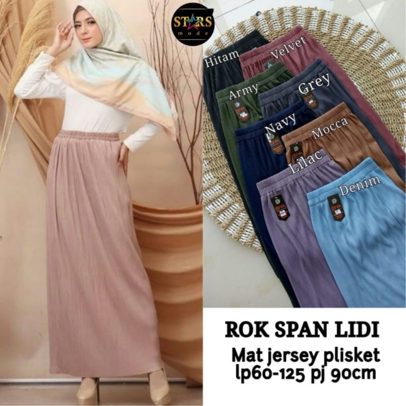 Jual ROK SPAN PLISKET KEKINIAN//ROK PLISKET LIDI//ROK PLISKET WANITA PANJANG | Shopee Indonesia