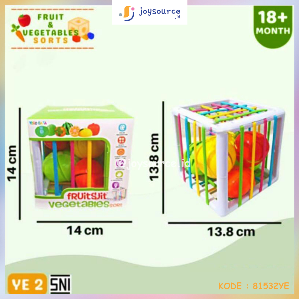 Jual Fruits & Vegetable Sort YE1 Mainan Edukasi Sortir Bentuk Buah dan ...