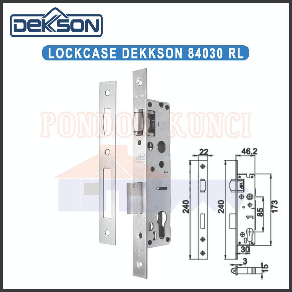 Jual Mortise Lock Dekkson 84030 RL SSS Bodi Kunci PELOR Lockcase Swing ...