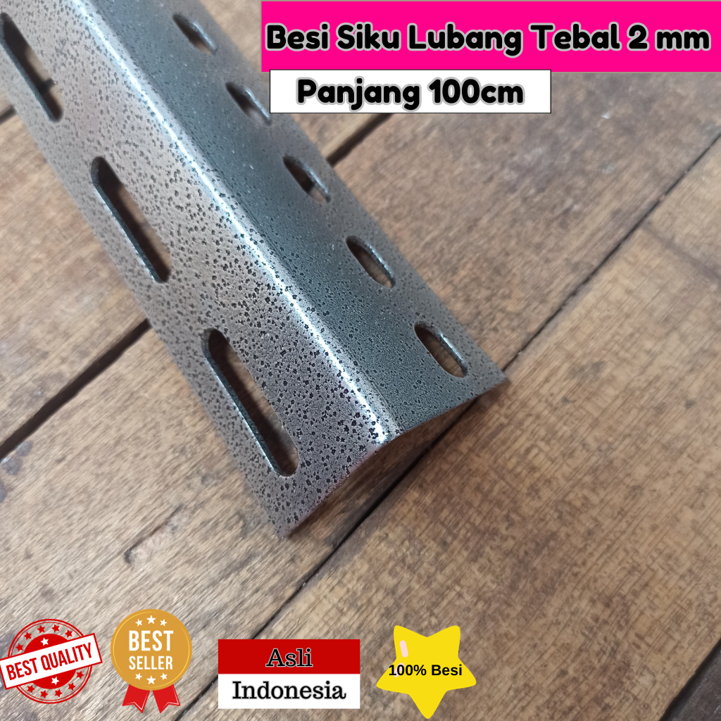 Jual BESI SIKU LUBANG 2mm Panjang 100cm / 1meter | Shopee Indonesia