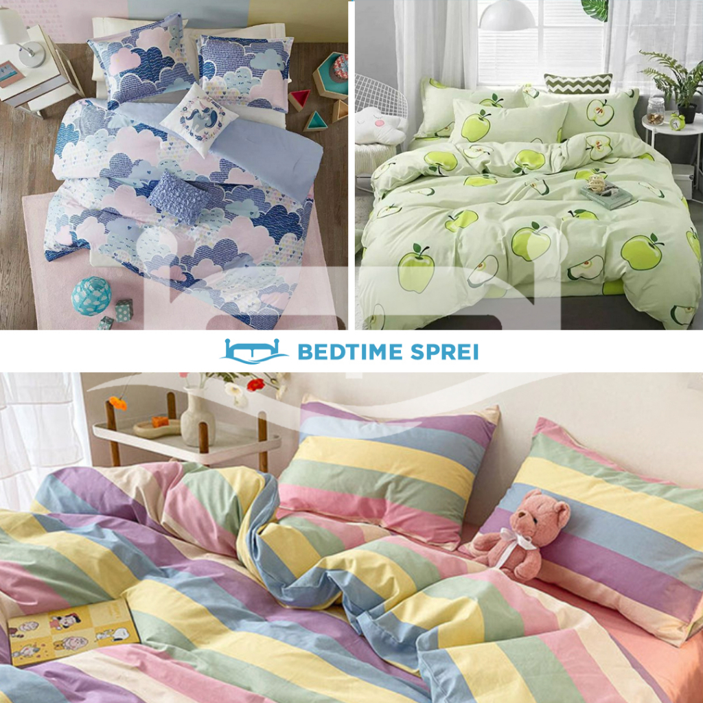 Jual BEDTIME SPREI || Sprei Set Korea Aesthetic Estetik Bunga Love ...