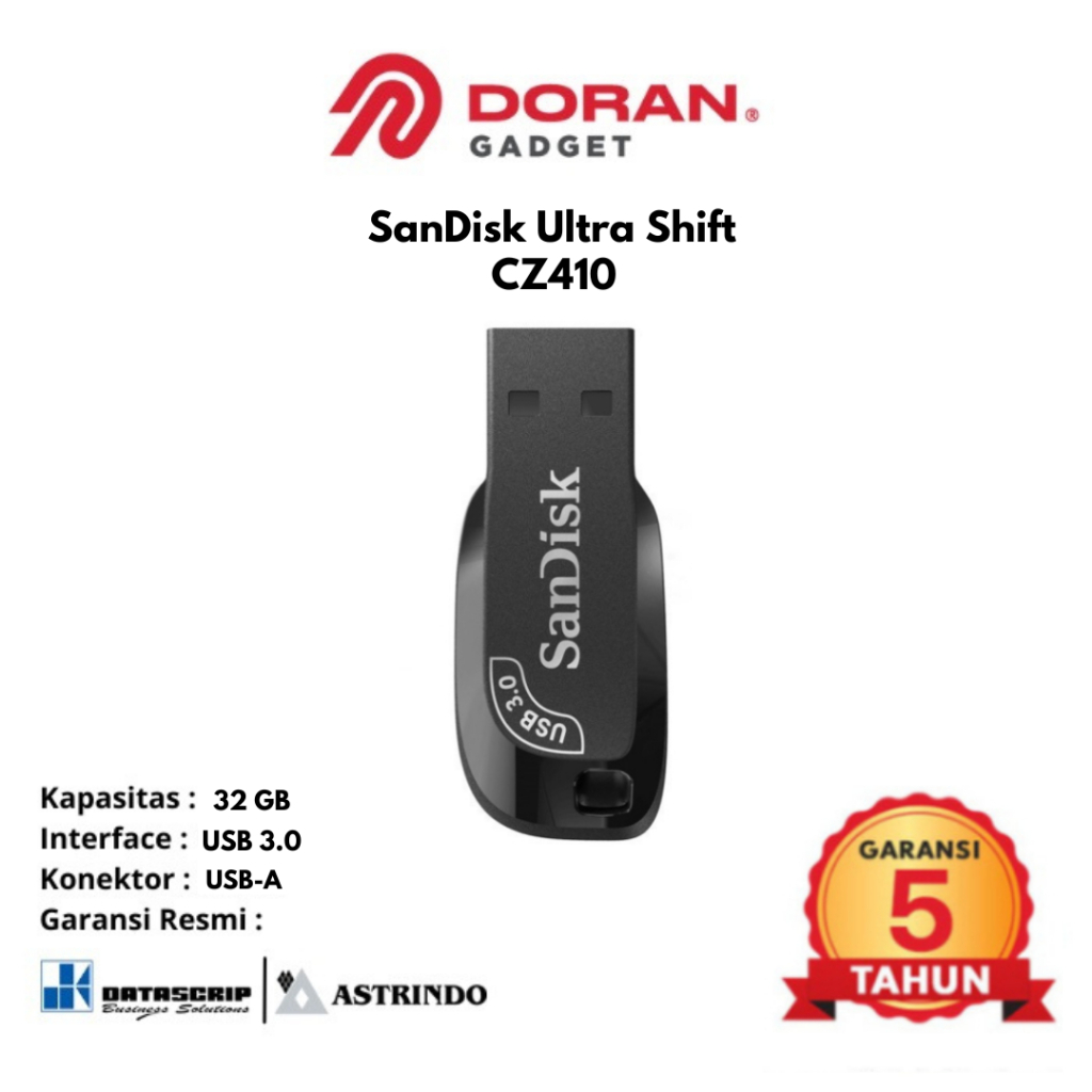 Jual Sandisk Flashdisk Ultra Shift CZ410 USB 3.0 Flashdisk 32GB 64GB ...
