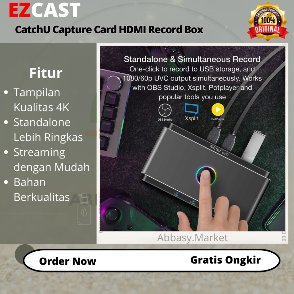 Jual CatchU Capture Card HDMI Record Box Game Streaming Ultra HD | Shopee Indonesia