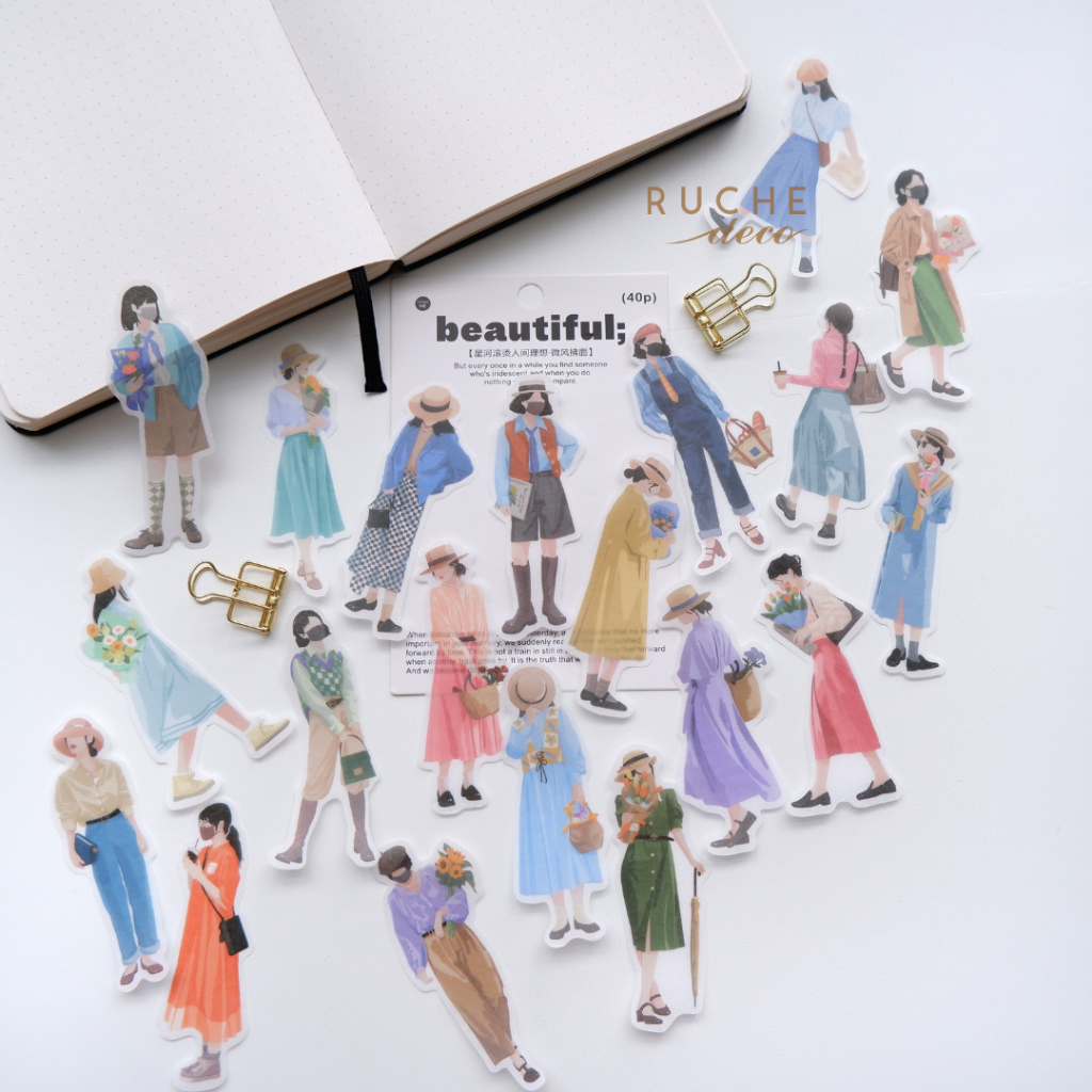 Jual RUCHE DECO - People Sticker Pack 3 / Girl Sticker / OOTD Sticker ...