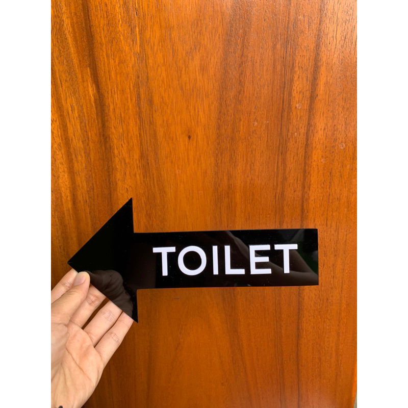 Jual Papan Sign Petunjuk Arah Tulisan Toilet Bentuk Panah Bahan Acrylic ...