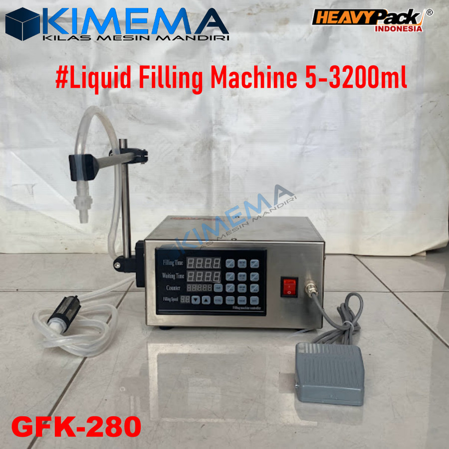 Jual Mesin Pengisi Cairan Otomatis Filling Liquid 1 Nozle GFK-280 HEAVYPACK | Shopee Indonesia