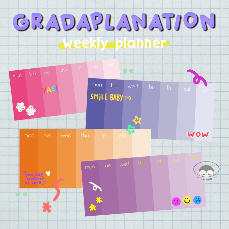 Jual Gradaplanation Weekly Planner by LULUNIA (planner/planner mingguan ...