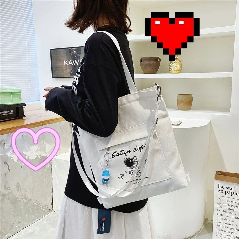 Jual Totebag wanita perempuan resleting tote bag kuliah sekolah kerja ...