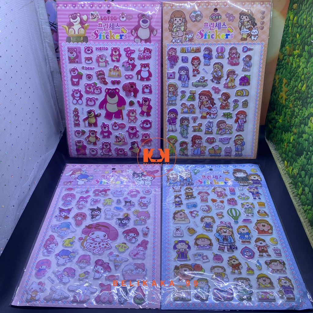 Jual STICKER TIMBUL 3D KECIL MOTIF SANRIO LOTSO DAN MOMO / STIKER 3D ...