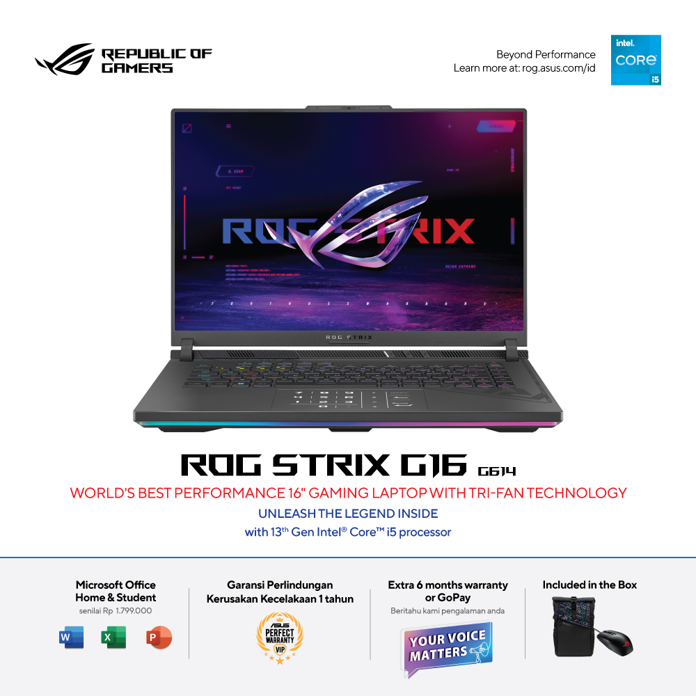 Jual Asus ROG Strix G16 (G614) G614JU-I545J6G-O (13th Gen Intel® Core ...