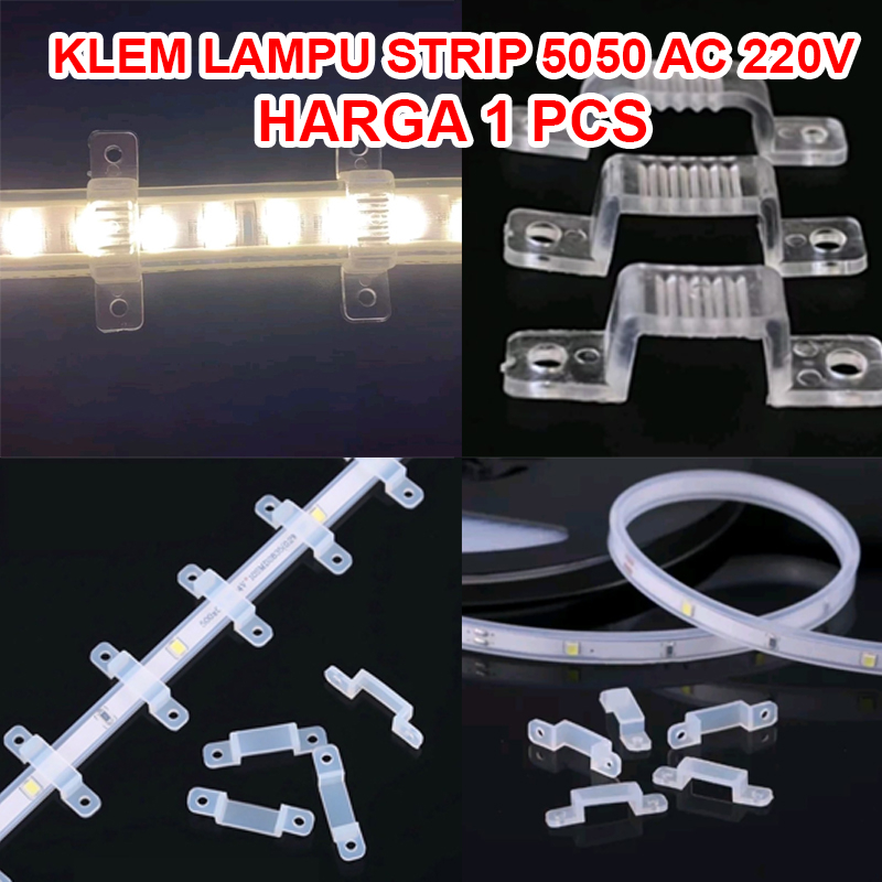 Jual Klem Lampu LED Strip Selang 5050 AC 220V Bening Transparan ...