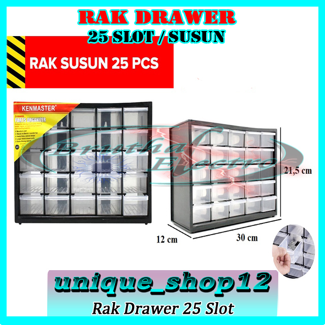 Jual Rak Drawer 25 Slot Kenmaster Rak Drawer Box Kotak 25 Susun - Part ...