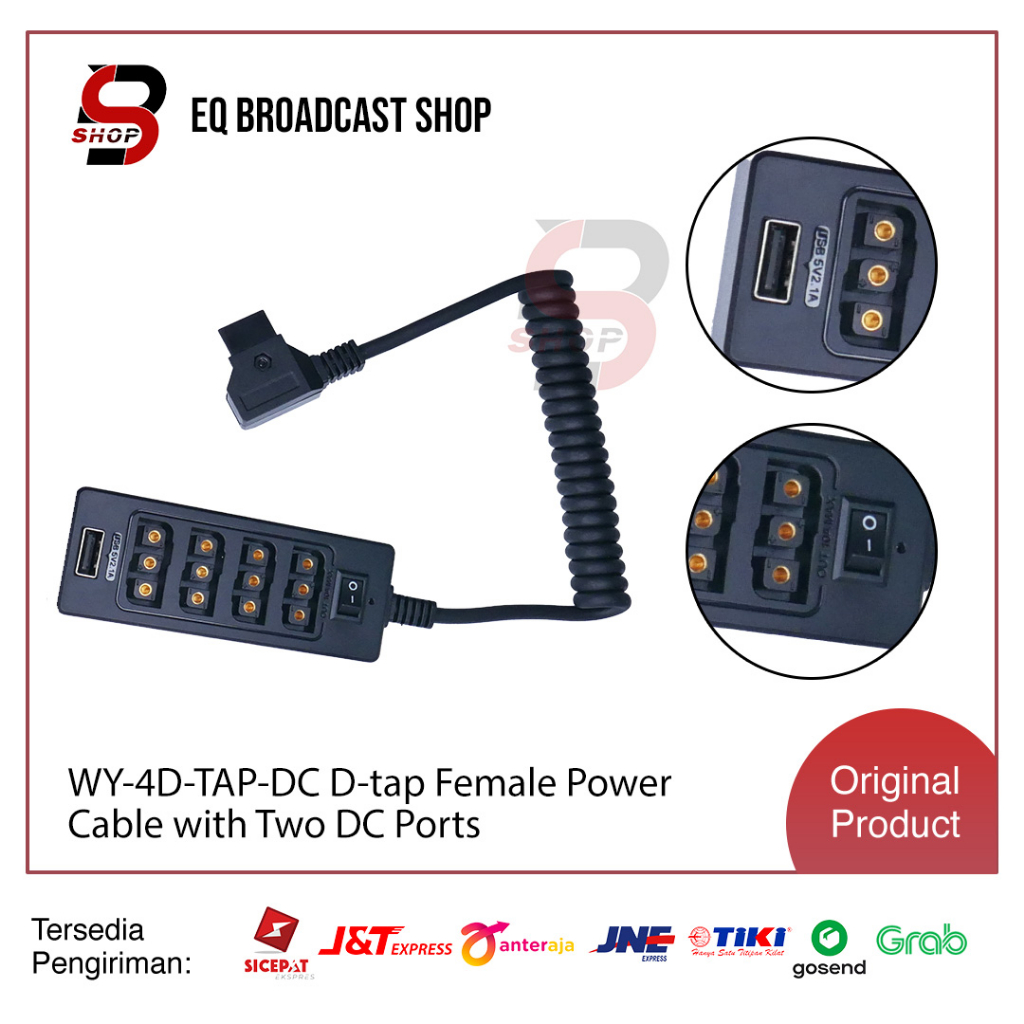Jual WY-4D-TAP-DC D-tap Female Power Cable with Two DC Ports Dtap ...